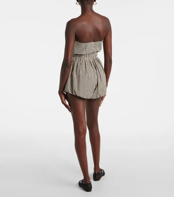 Posse Aurelia Gingham Cotton Shorts - Black