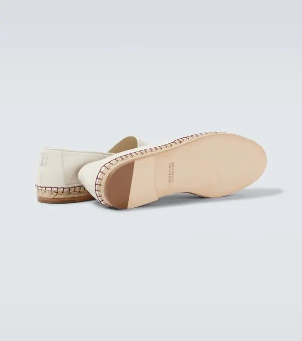 Brunello Cucinelli Leather Espadrilles - White