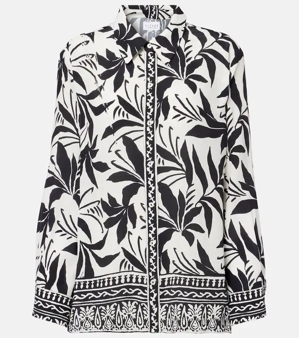 Velvet By Graham & Spencer Sienna Printed Shirt - Black