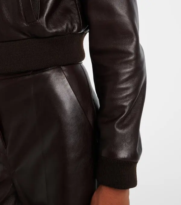 Dorothee Schumacher Sleek Statement Cropped Leather Jacket