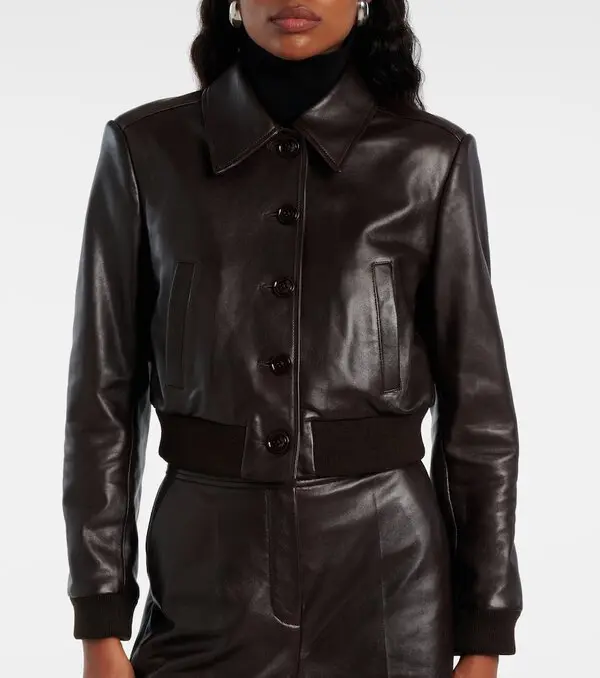 Dorothee Schumacher Sleek Statement Cropped Leather Jacket