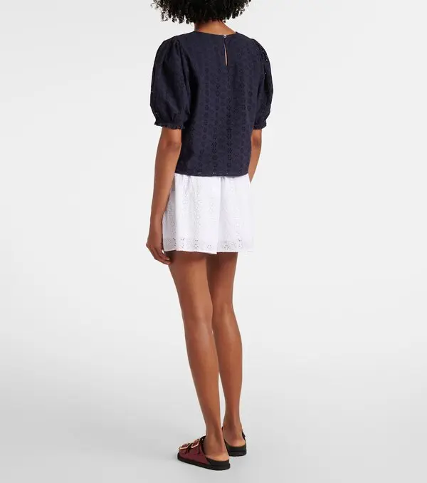 Velvet By Graham & Spencer Dalyn Embroidered Cotton Blouse