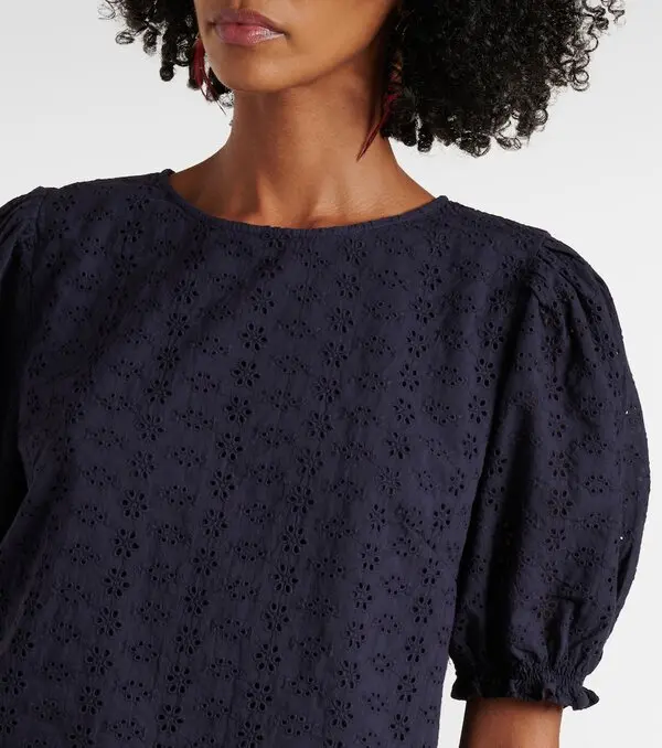 Velvet By Graham & Spencer Dalyn Embroidered Cotton Blouse