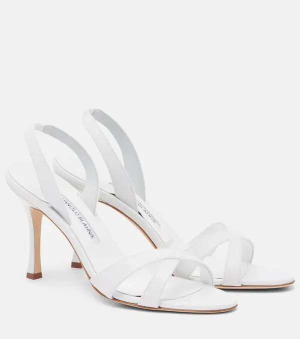 Manolo Blahnik Callasi Leather Slingback Sandals