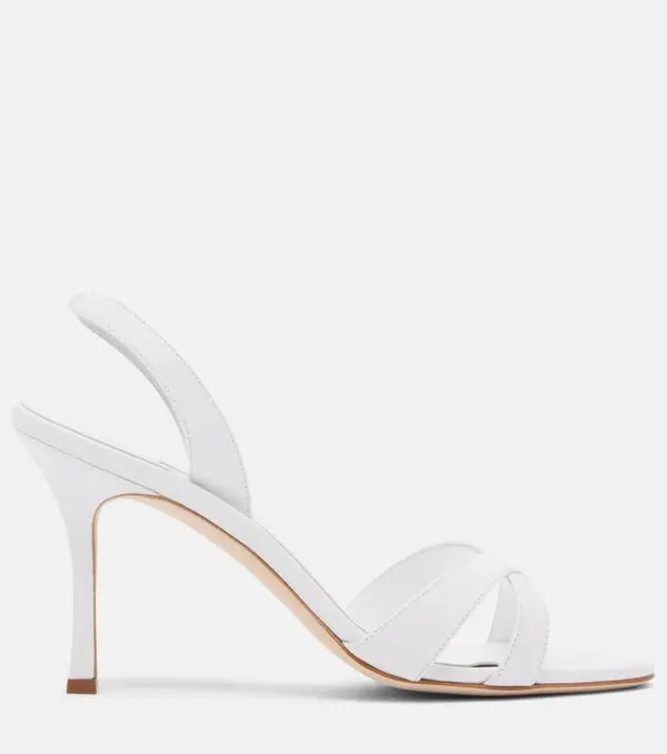 Manolo Blahnik Callasi Leather Slingback Sandals