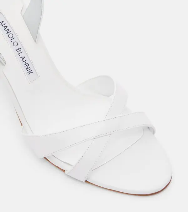 Manolo Blahnik Callasi Leather Slingback Sandals