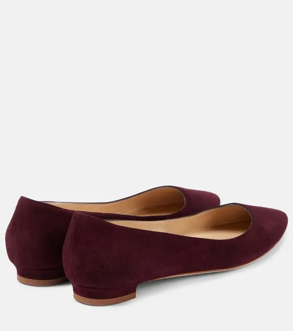 Manolo Blahnik Bb Suede Ballet Flats - Red
