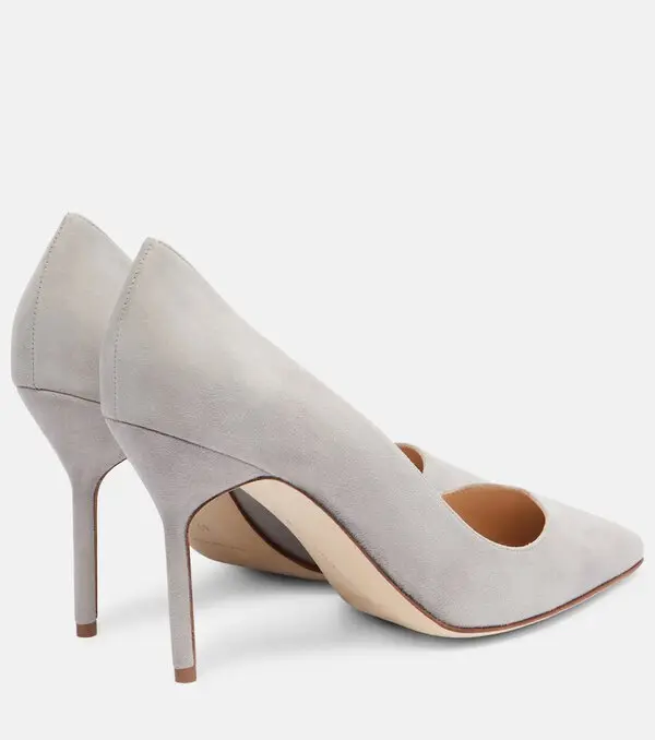 Manolo Blahnik Bb 90 Suede Pumps - Grey