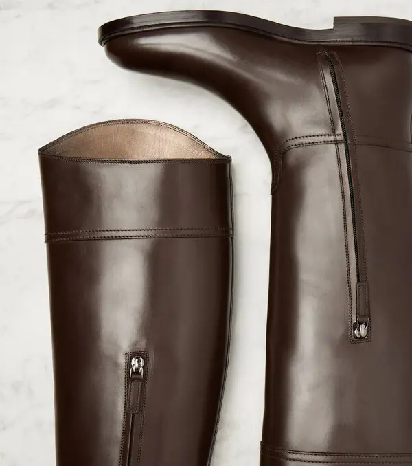 Brunello Cucinelli Monili Leather Knee-high Boots