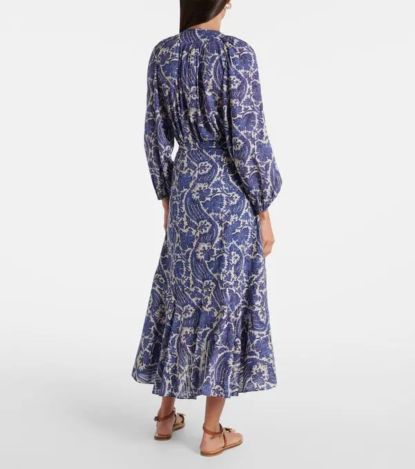 Ulla Johnson Sabina Printed Maxi Skirt - Blue