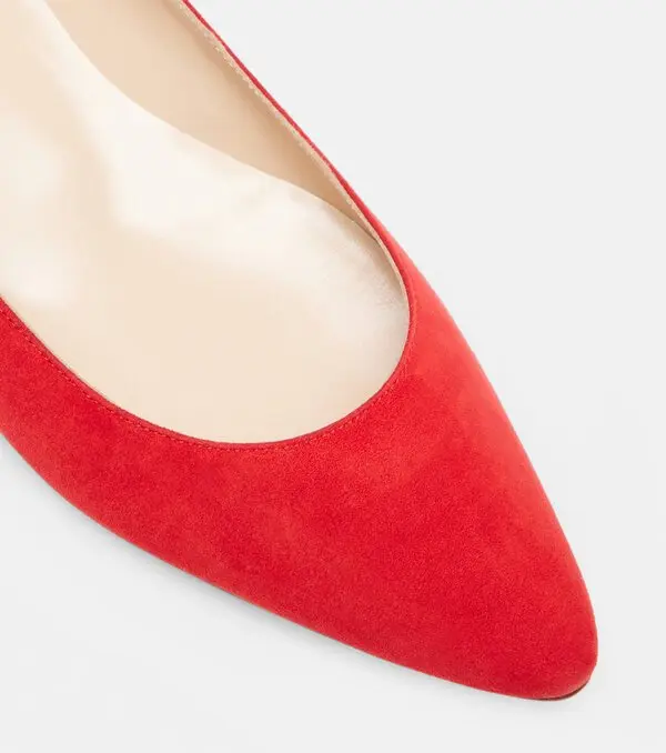 Manolo Blahnik Bb Suede Ballet Flats - Red