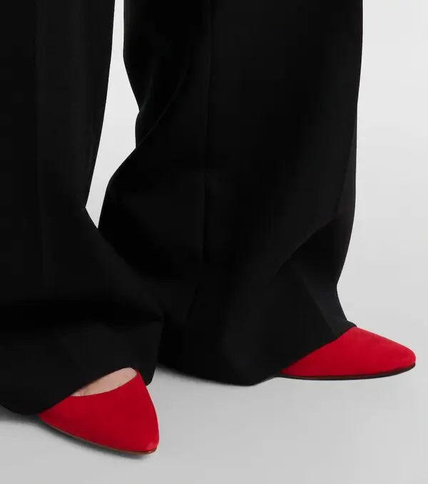 Manolo Blahnik Bb Suede Ballet Flats - Red
