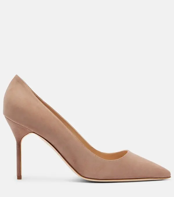 Manolo Blahnik Bb 90 Suede Pumps - Brown