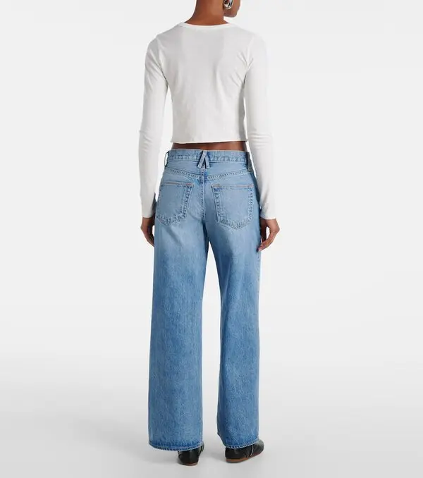 SLVRLAKE Selena Mid-rise Wide-leg Jeans - Blue