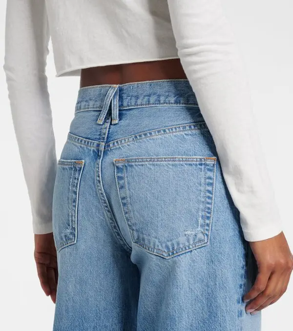 SLVRLAKE Selena Mid-rise Wide-leg Jeans - Blue
