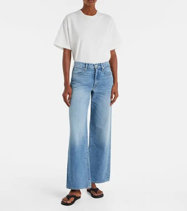 SLVRLAKE Selena Mid-rise Wide-leg Jeans - Blue