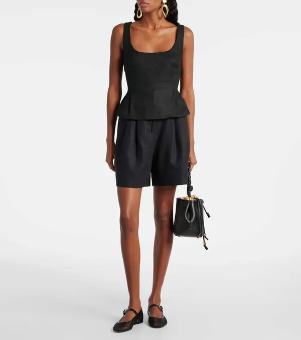Posse Marchello Linen Shorts - Black