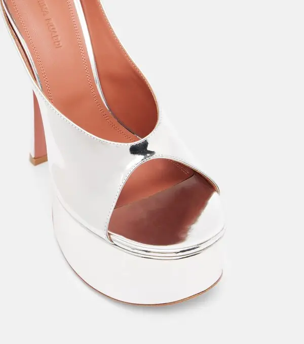 Amina Muaddi Patent Leather Platform Pumps