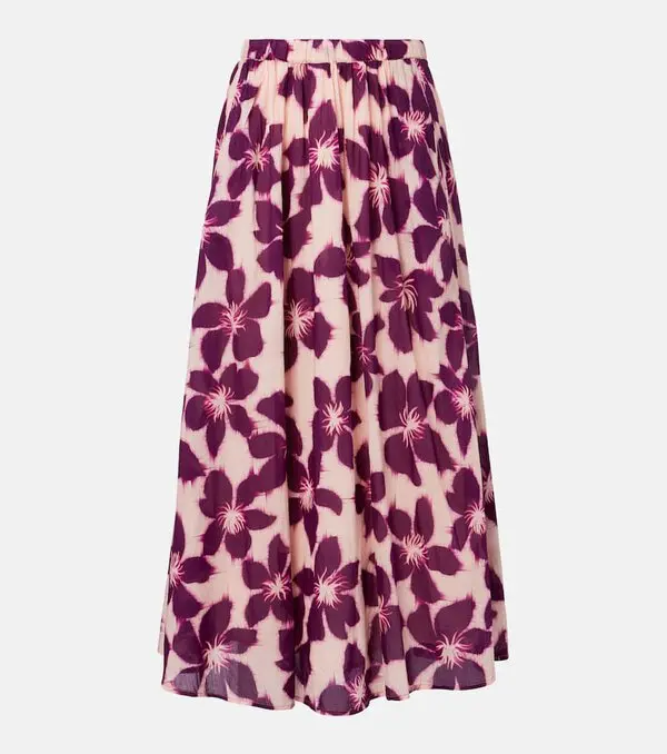 Velvet By Graham & Spencer Jess Floral Cotton Voile Maxi Skirt - Pink