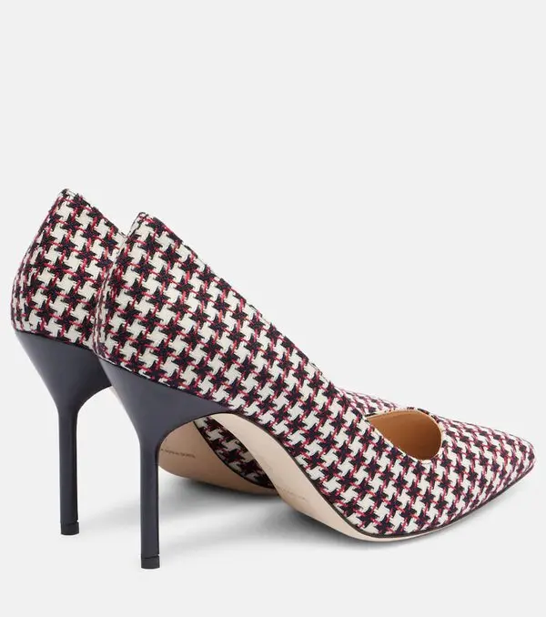 Manolo Blahnik Bb 90 Houndstooth Pumps - White