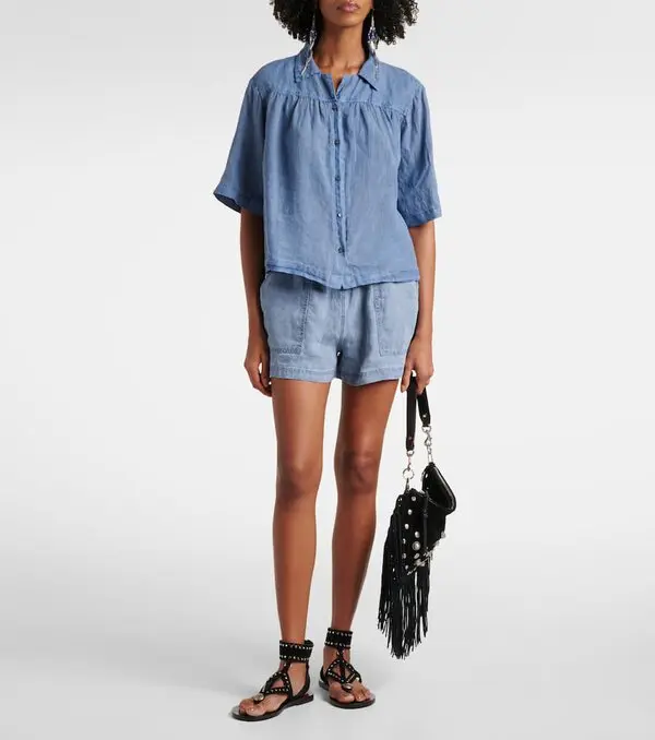Velvet By Graham & Spencer Sutton Linen Shorts