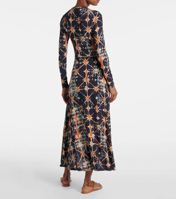 Ulla Johnson Naia Ruched Printed Jersey Midi Dress