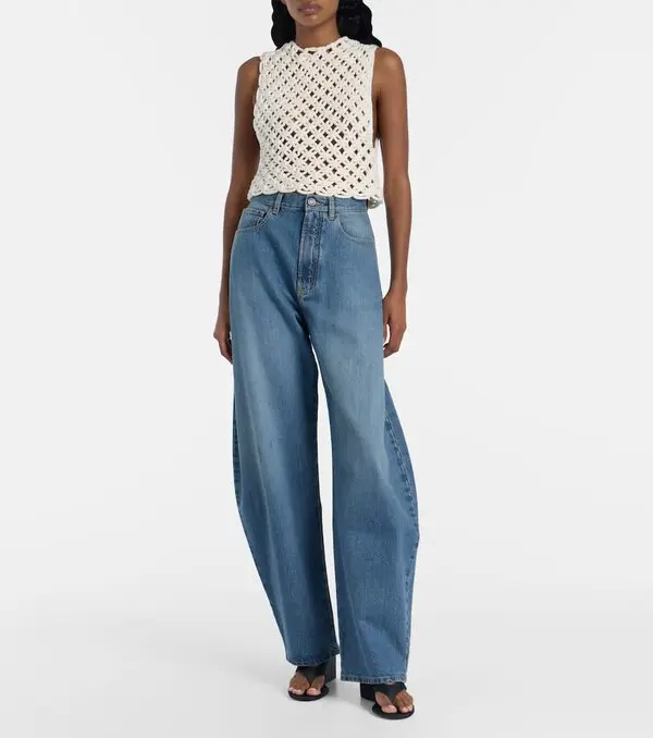 Alaïa Open-knit Cotton-blend Top