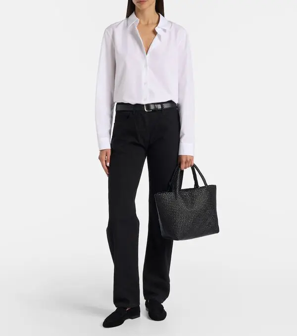 THE ROW Ruth Medium Woven Tote Bag - Black