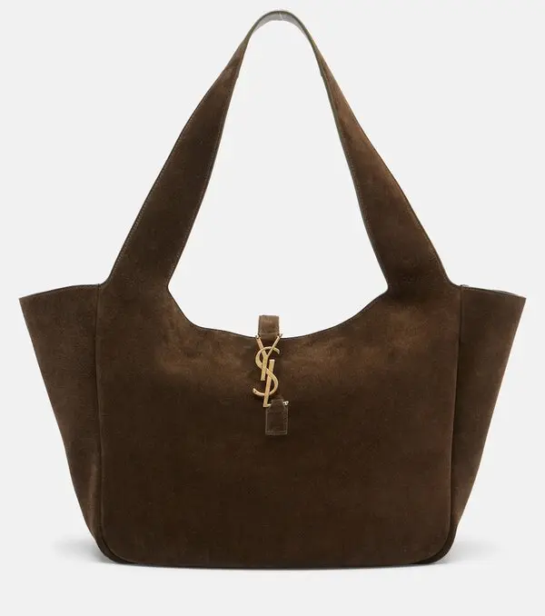 Saint Laurent Le 5 À 7 Besace Suede Tote Bag - Brown