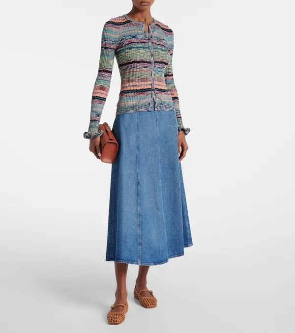 Ulla Johnson Uma Denim Midi Skirt