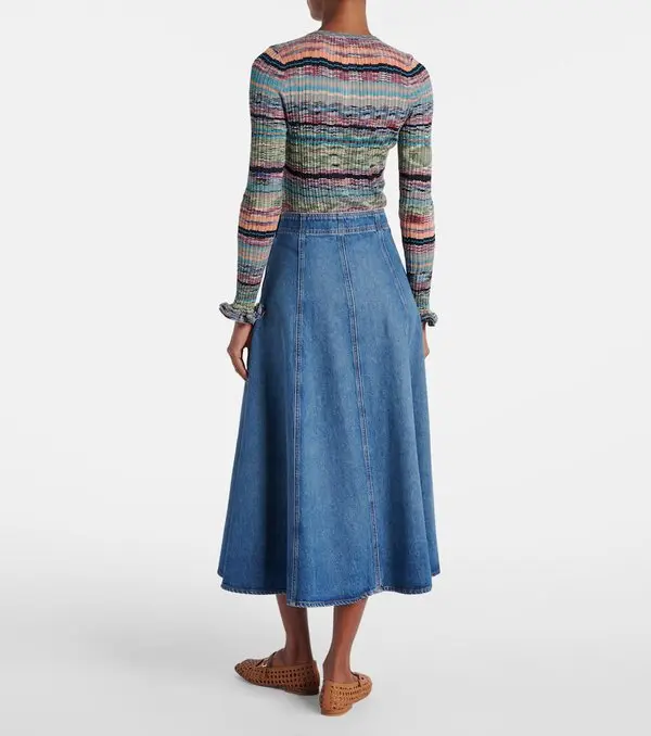 Ulla Johnson Uma Denim Midi Skirt