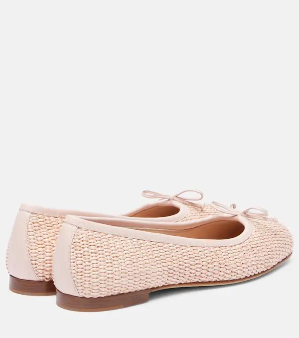 Manolo Blahnik Verralli Raffia Ballet Flats