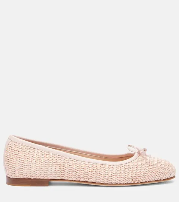 Manolo Blahnik Verralli Raffia Ballet Flats