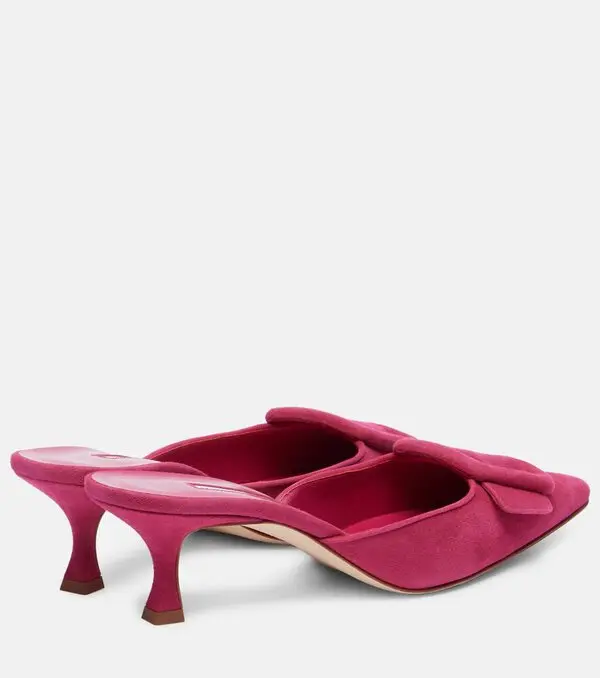 Manolo Blahnik Maysale Suede Mules