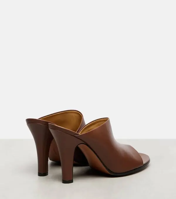 THE ROW Signum 90 Leather Mules - Brown