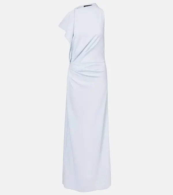 Proenza Schouler Devyn Crepe Draped Maxi Dress - Blue