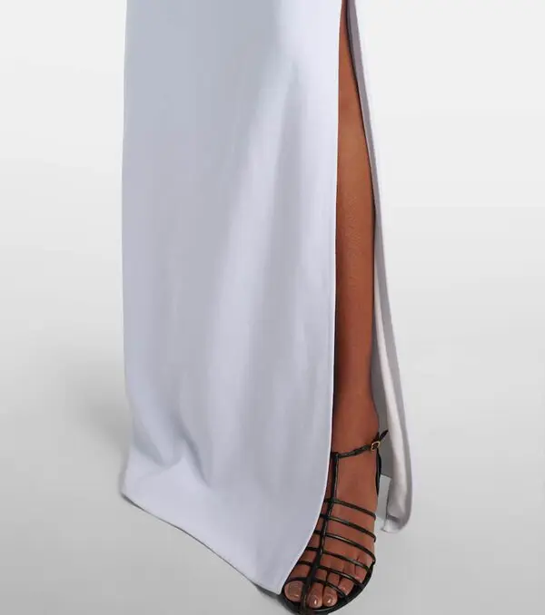 Proenza Schouler Devyn Crepe Draped Maxi Dress - Blue