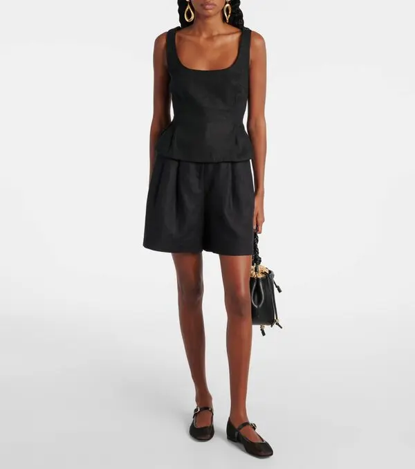 Posse Rosalie Peplum Linen Top