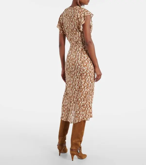 Isabel Marant Étoile Lyndsay Gathered Jacquard Midi Dress - Multicoloured