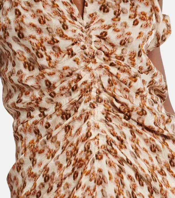 Isabel Marant Étoile Lyndsay Gathered Jacquard Midi Dress - Multicoloured