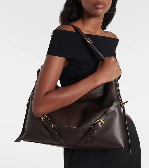 Givenchy Voyou Medium Leather Shoulder Bag - Brown