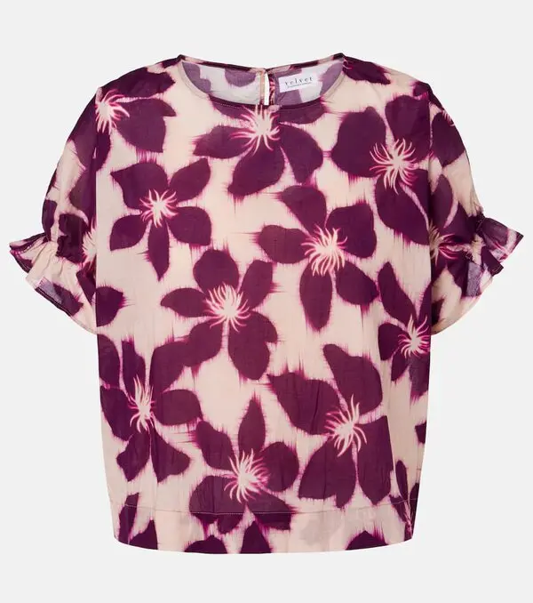 Velvet By Graham & Spencer Delilah Floral Cotton Poplin Blouse - Multicoloured