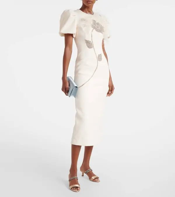 Manolo Blahnik Kifasan Embellished Satin Mules