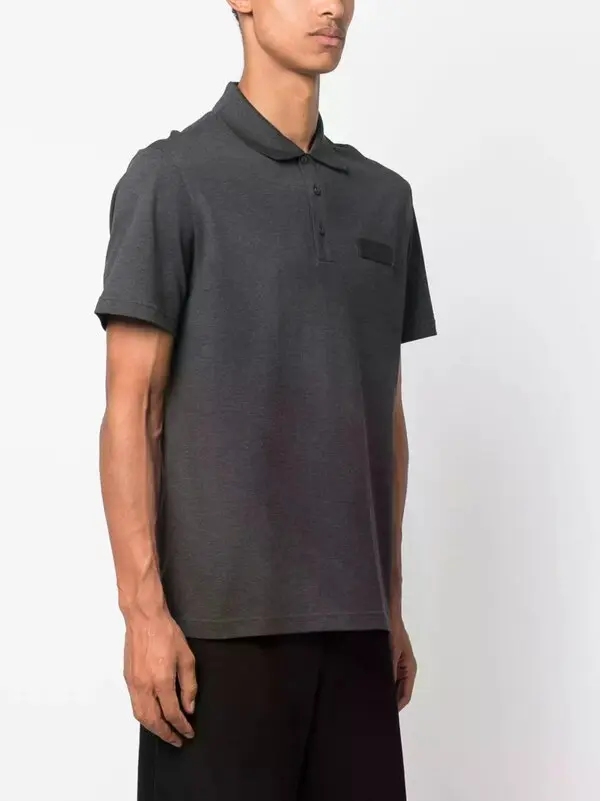Versace Logo-patch Cotton Polo Shirt