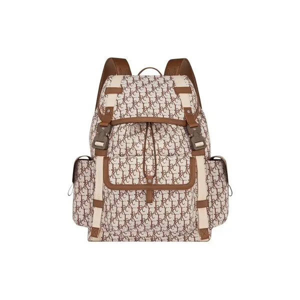 Dior X Cactus Jack Oblique Jacquard Hit The Road Backpack - Brown