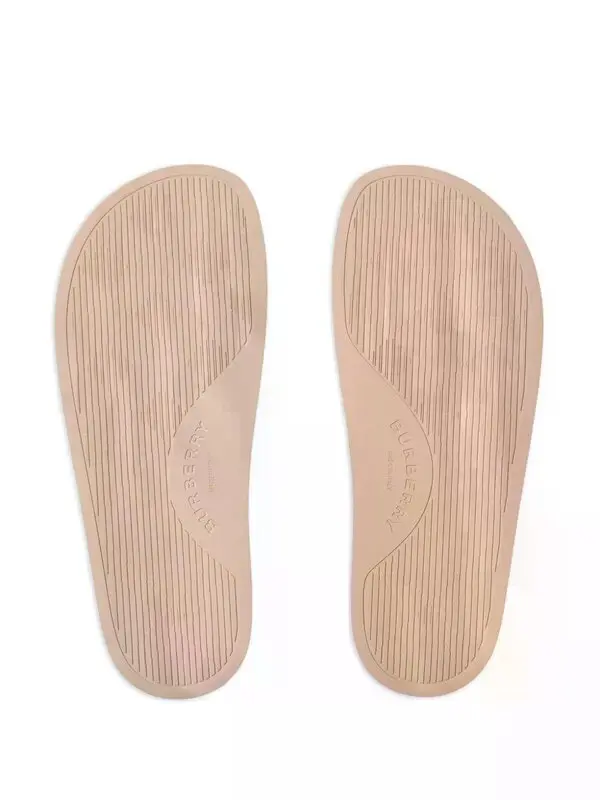 Burberry Check Slides - Neutrals