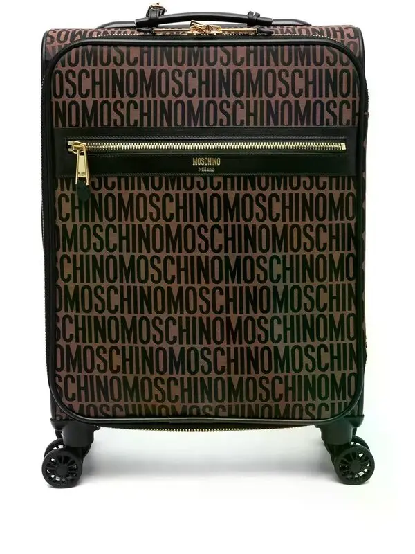 Moschino Monogram-pattern Leather Suitcase