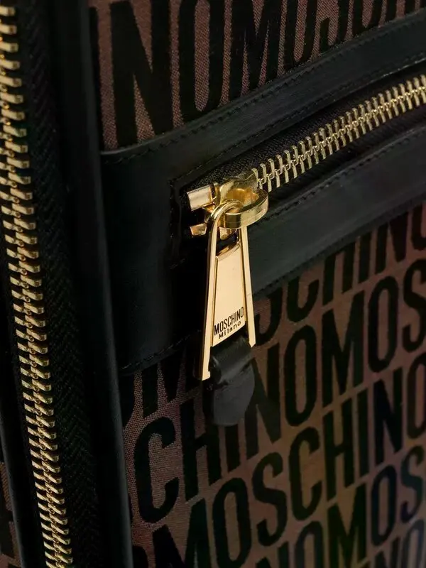 Moschino Monogram-pattern Leather Suitcase