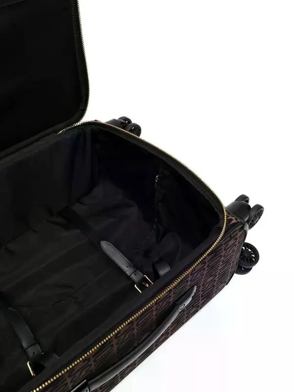 Moschino Monogram-pattern Leather Suitcase