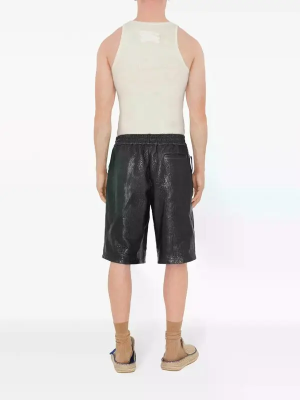 Burberry Grained-effect Leather Shorts
